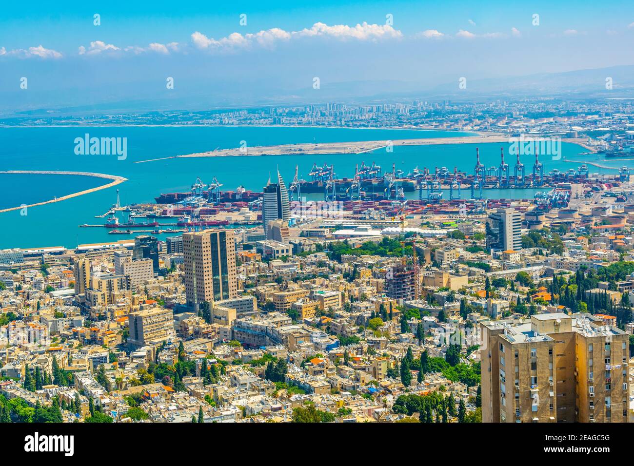 Aerial view of port of Haifa, Israel Stock Photo - Alamy