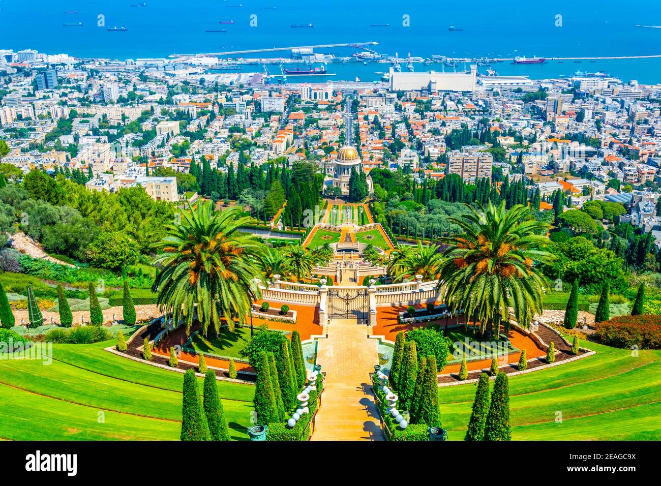 Aerial view of Bahai gardens in Haifa, Israel Stock Photo - Alamy