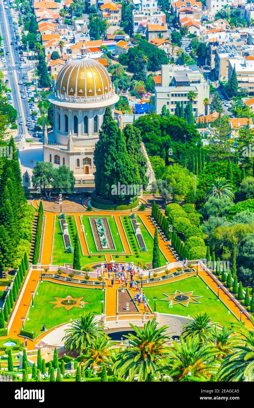 Aerial view of Bahai gardens in Haifa, Israel Stock Photo - Alamy