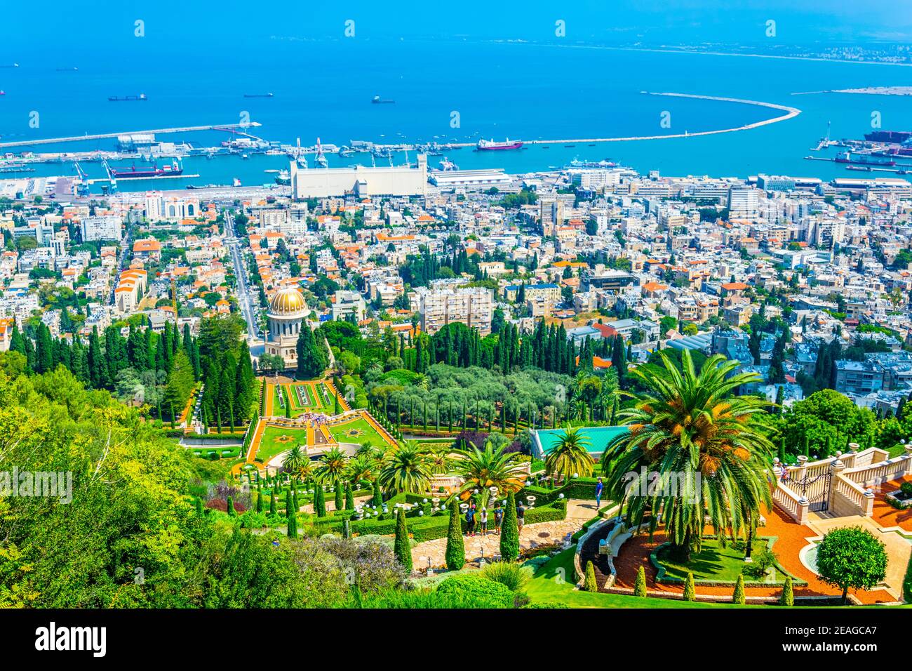 Aerial view of Bahai gardens in Haifa, Israel Stock Photo - Alamy