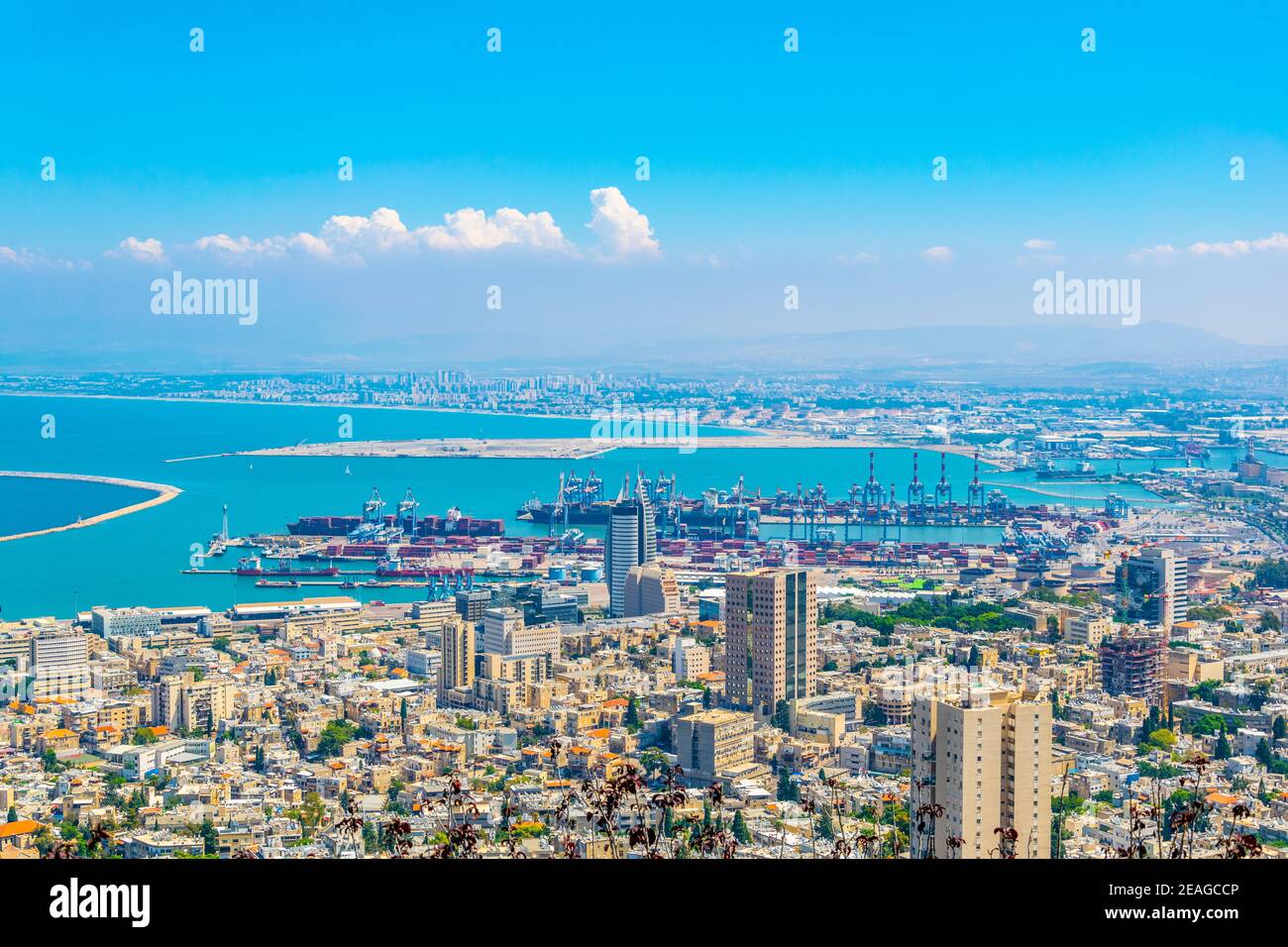 Aerial view of port of Haifa, Israel Stock Photo - Alamy