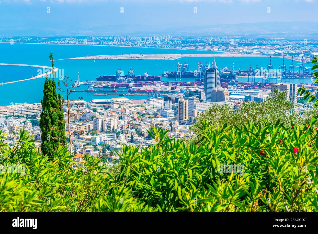 Aerial view of port of Haifa, Israel Stock Photo - Alamy