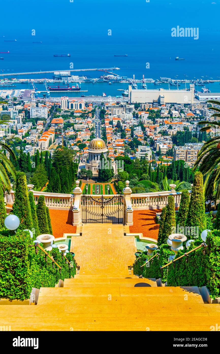 Aerial view of Bahai gardens in Haifa, Israel Stock Photo - Alamy