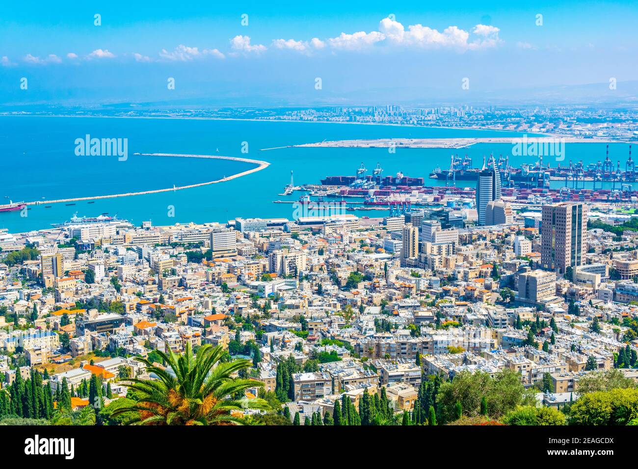 Aerial view of port of Haifa, Israel Stock Photo - Alamy
