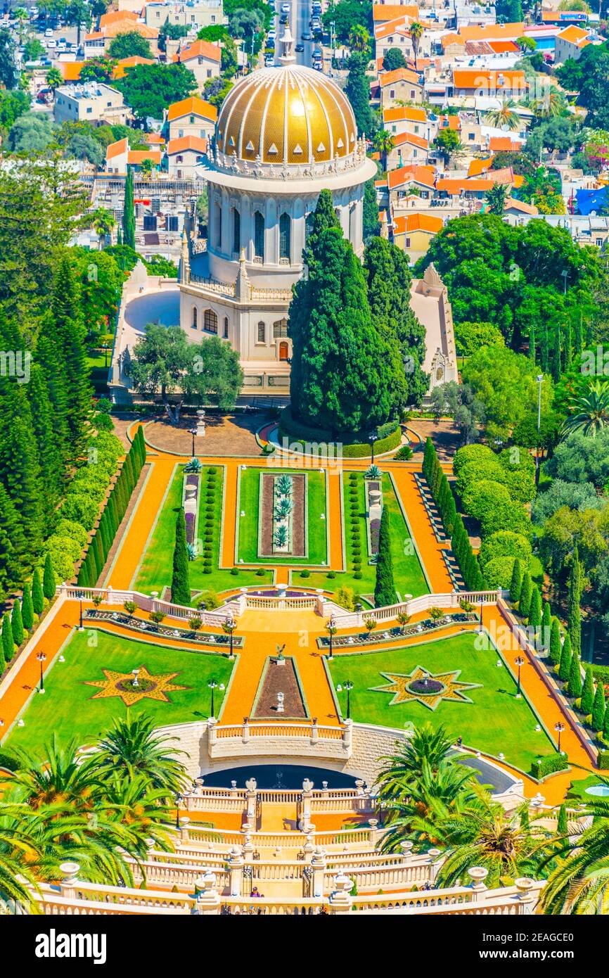 Aerial view of Bahai gardens in Haifa, Israel Stock Photo - Alamy