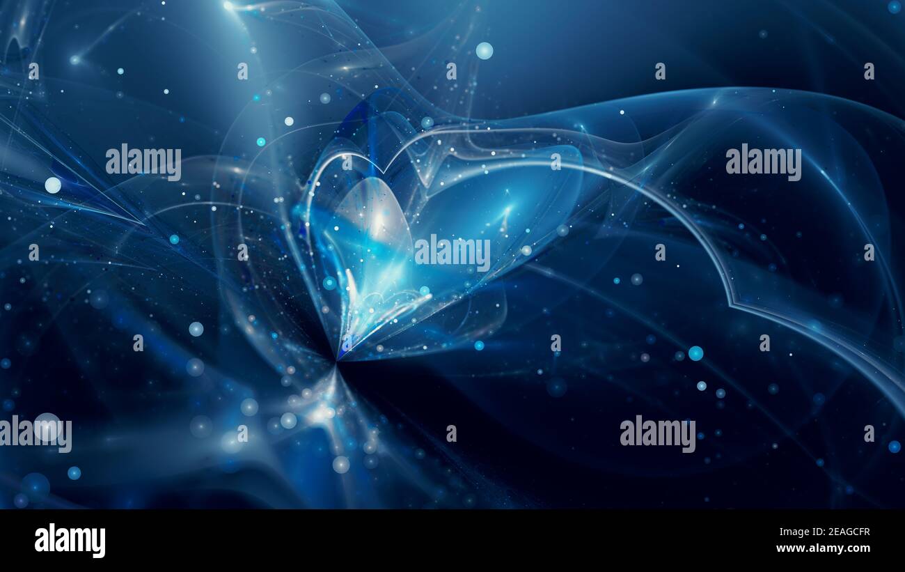 Blue glowing quantum world, computer generated abstract background, 3D background Stock Photo ...