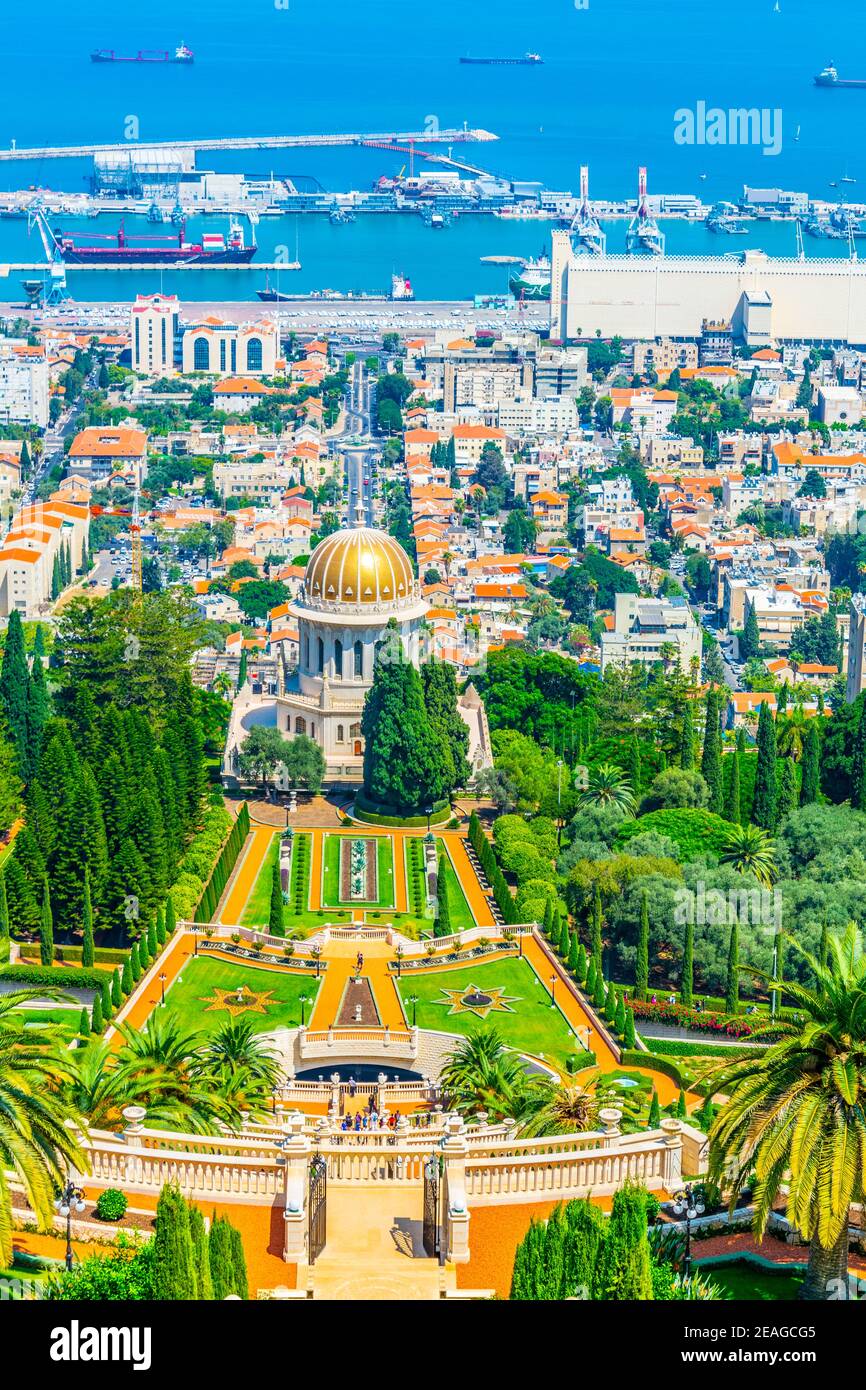 Aerial view of Bahai gardens in Haifa, Israel Stock Photo - Alamy