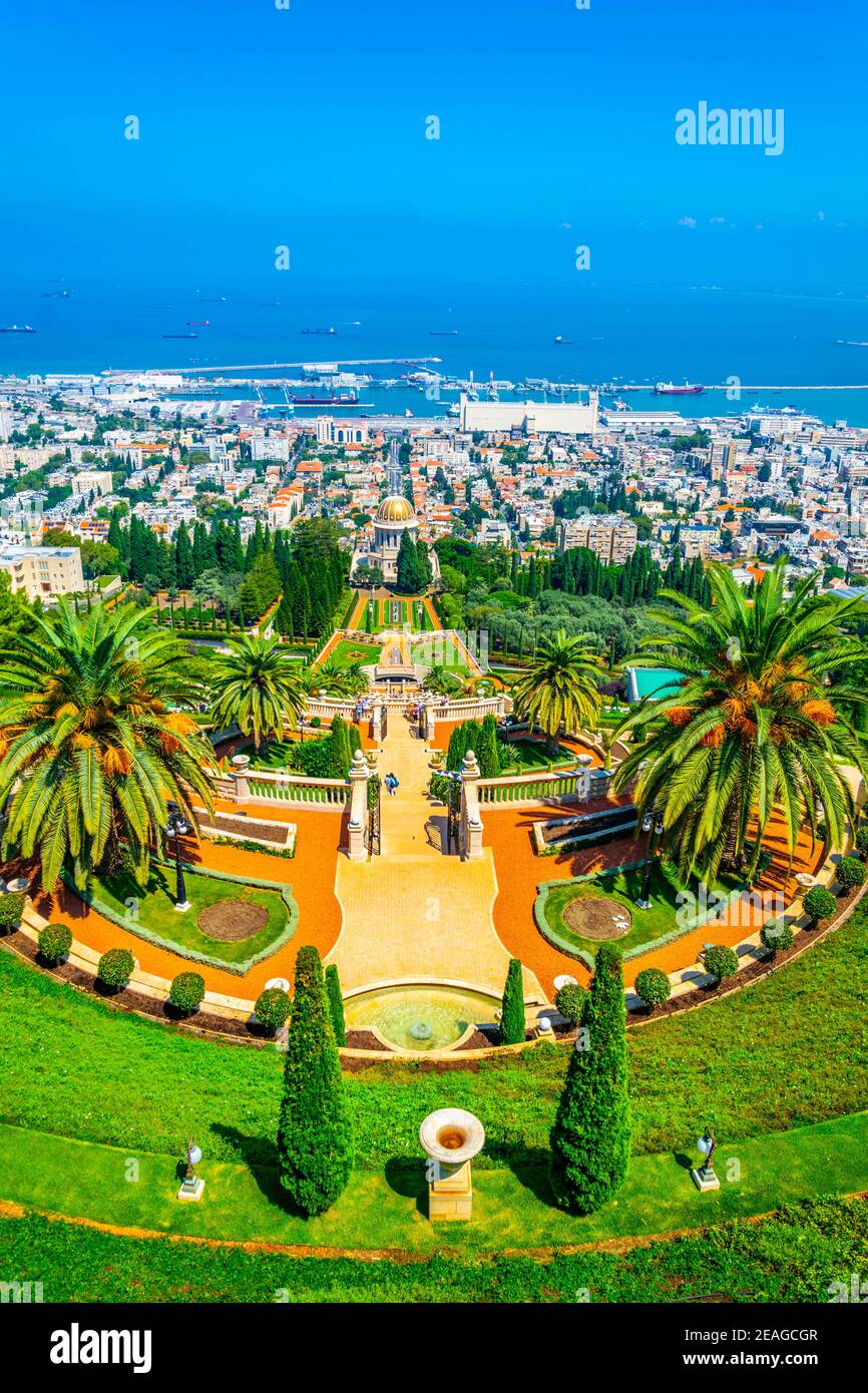 Aerial view of Bahai gardens in Haifa, Israel Stock Photo - Alamy