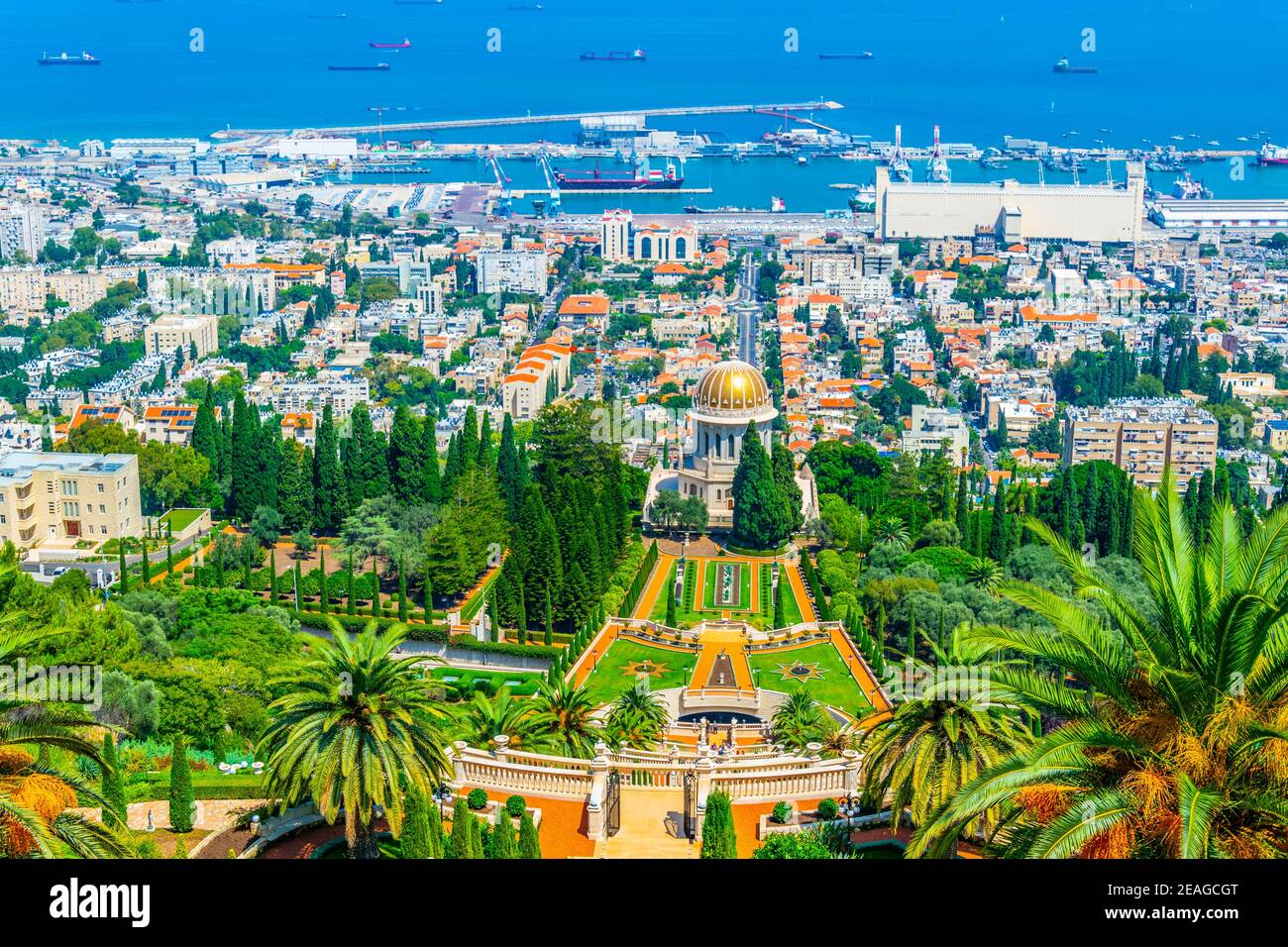 Aerial view of Bahai gardens in Haifa, Israel Stock Photo - Alamy