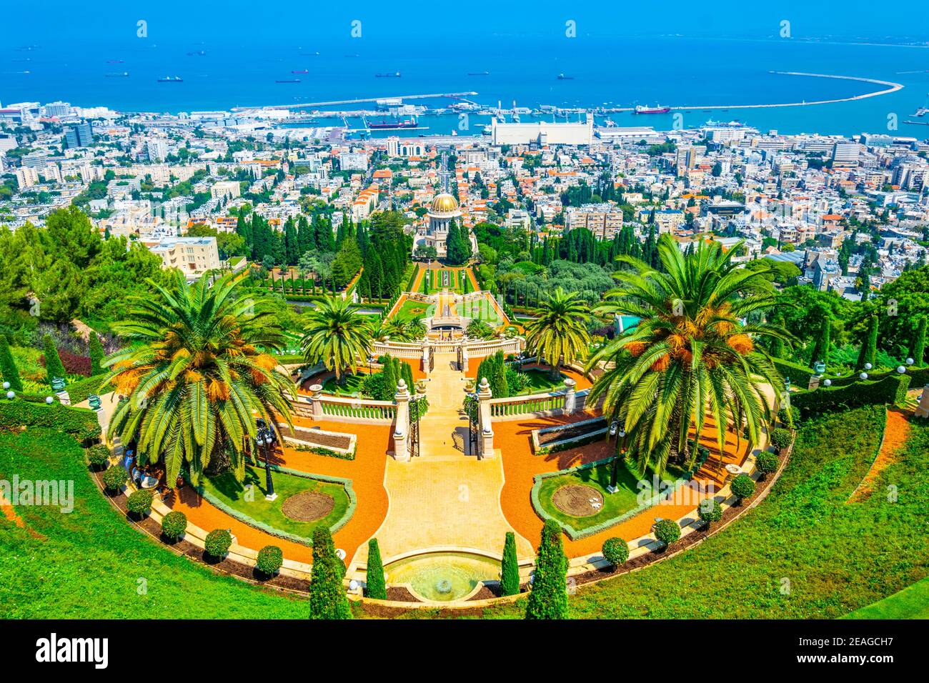 Aerial view of Bahai gardens in Haifa, Israel Stock Photo - Alamy