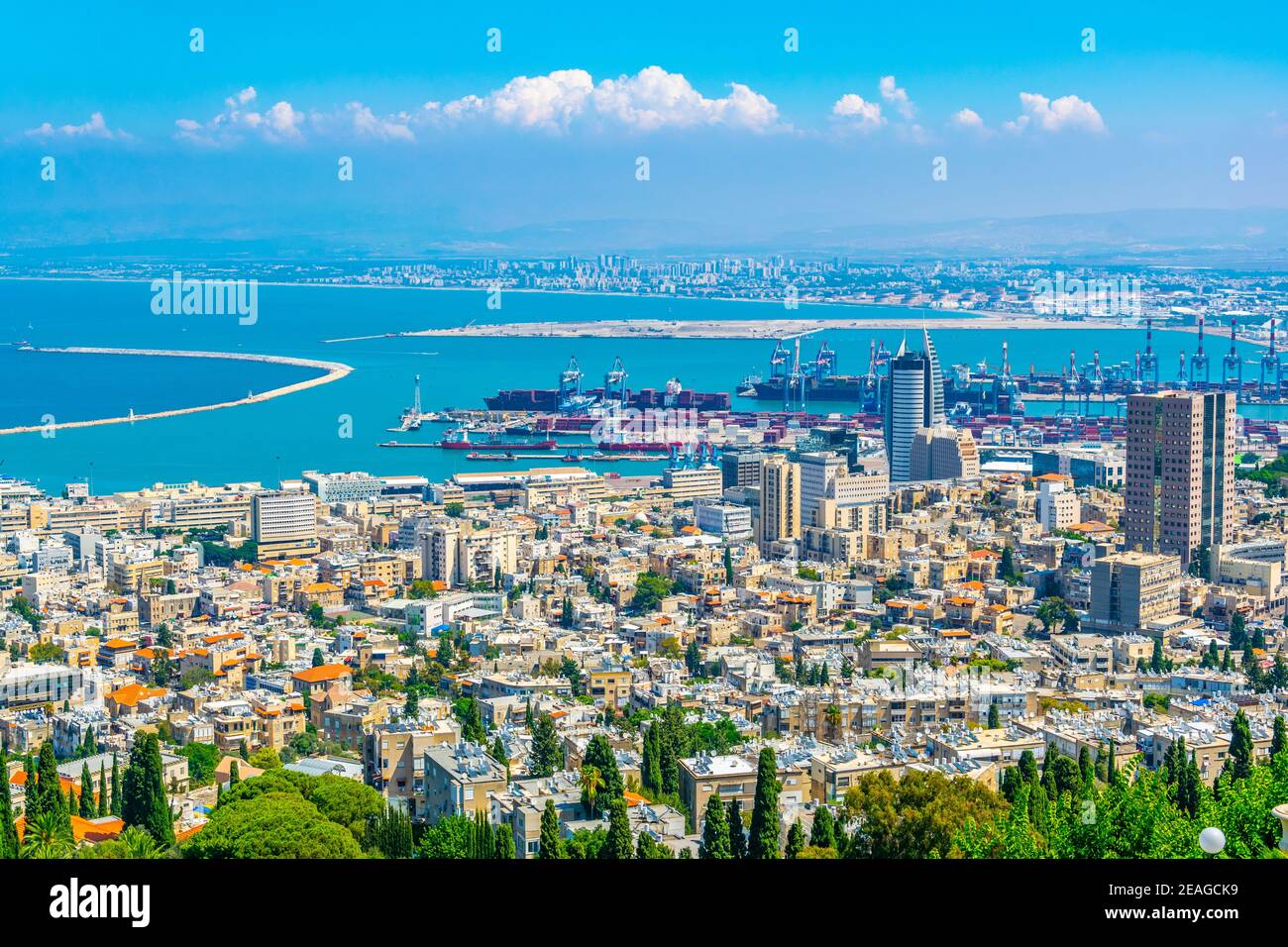 Aerial view of port of Haifa, Israel Stock Photo - Alamy