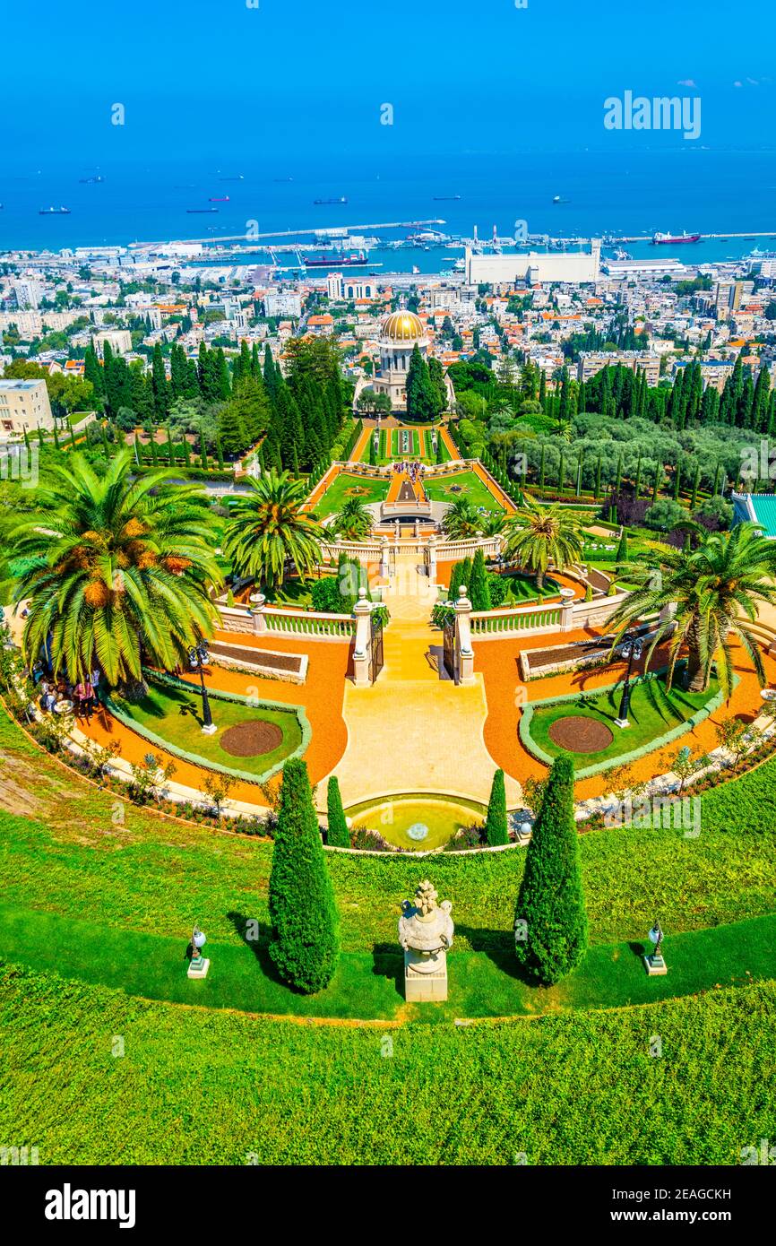 Aerial view of Bahai gardens in Haifa, Israel Stock Photo - Alamy