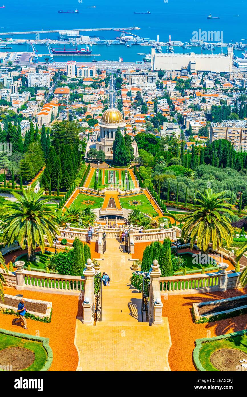 Aerial view of Bahai gardens in Haifa, Israel Stock Photo - Alamy