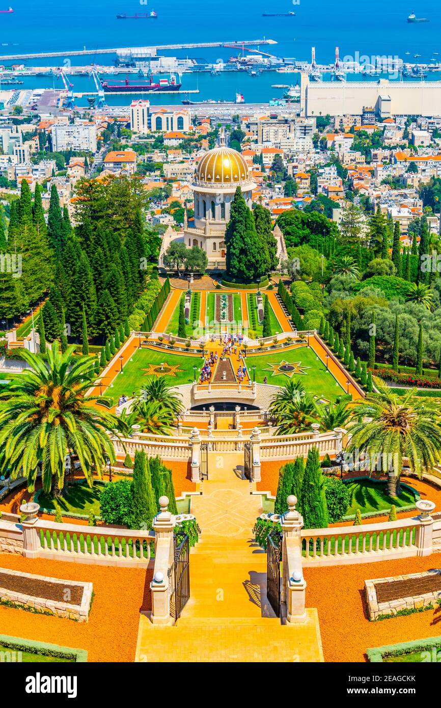 Aerial view of Bahai gardens in Haifa, Israel Stock Photo - Alamy