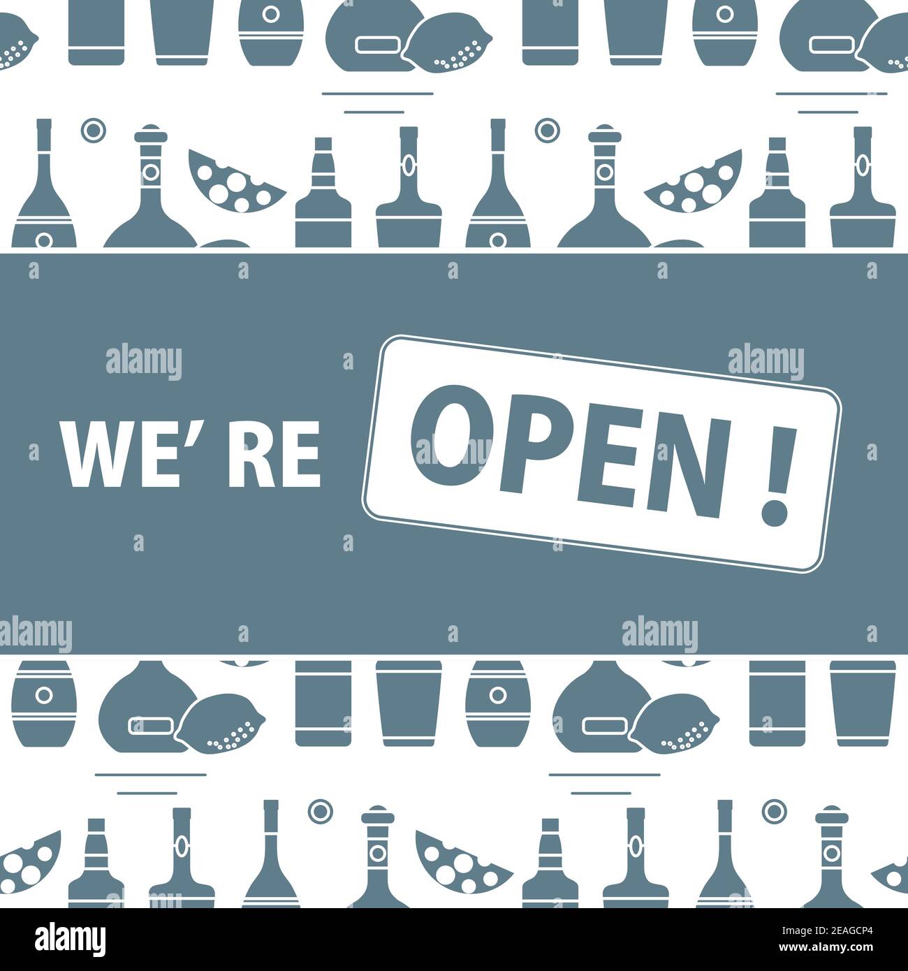 Vector illustration Reopening of liquor store alcohol shop bar after ...