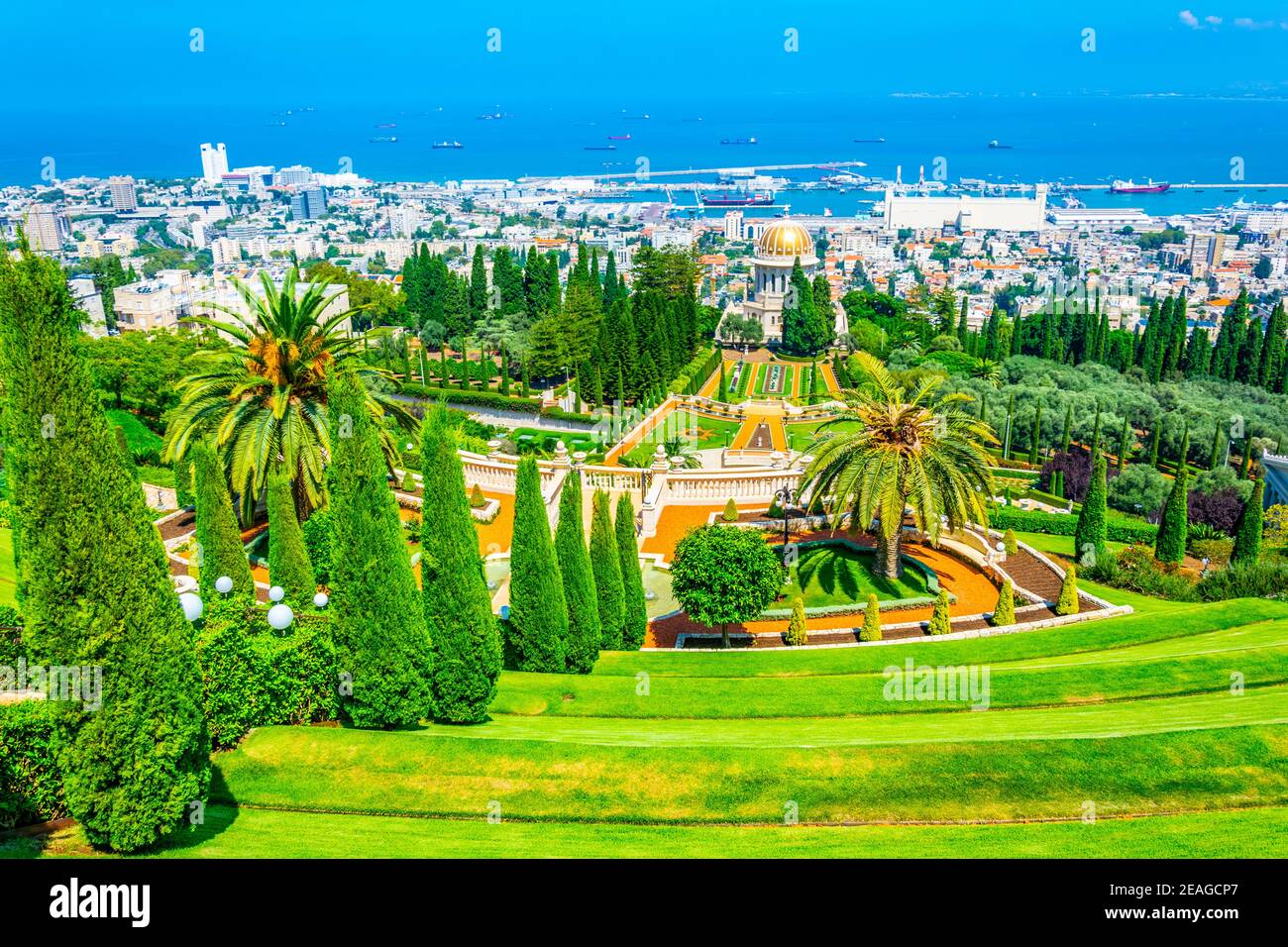 Aerial view of Bahai gardens in Haifa, Israel Stock Photo - Alamy