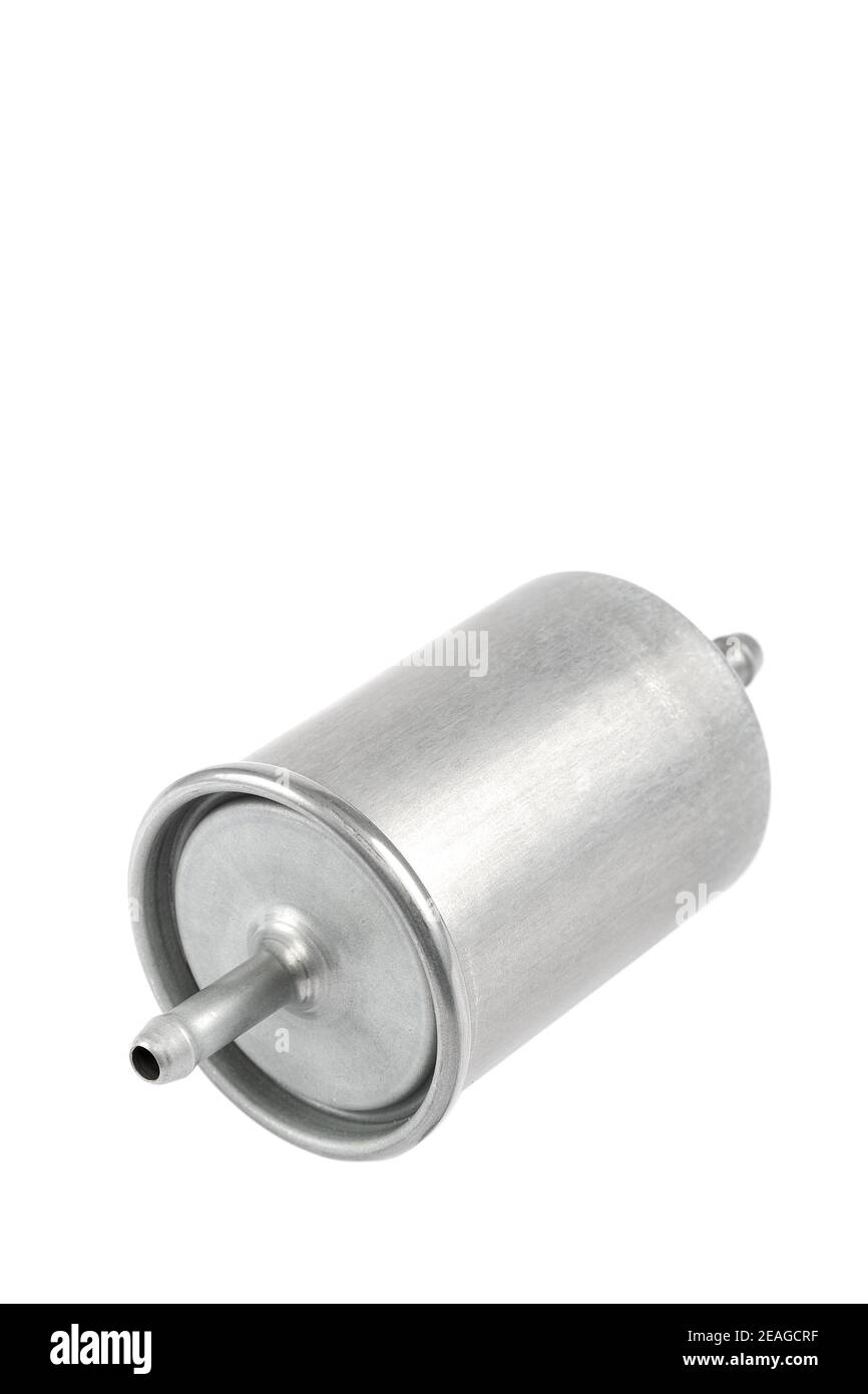 Automotive fuel filter isolated on white background Stock Photo - Alamy