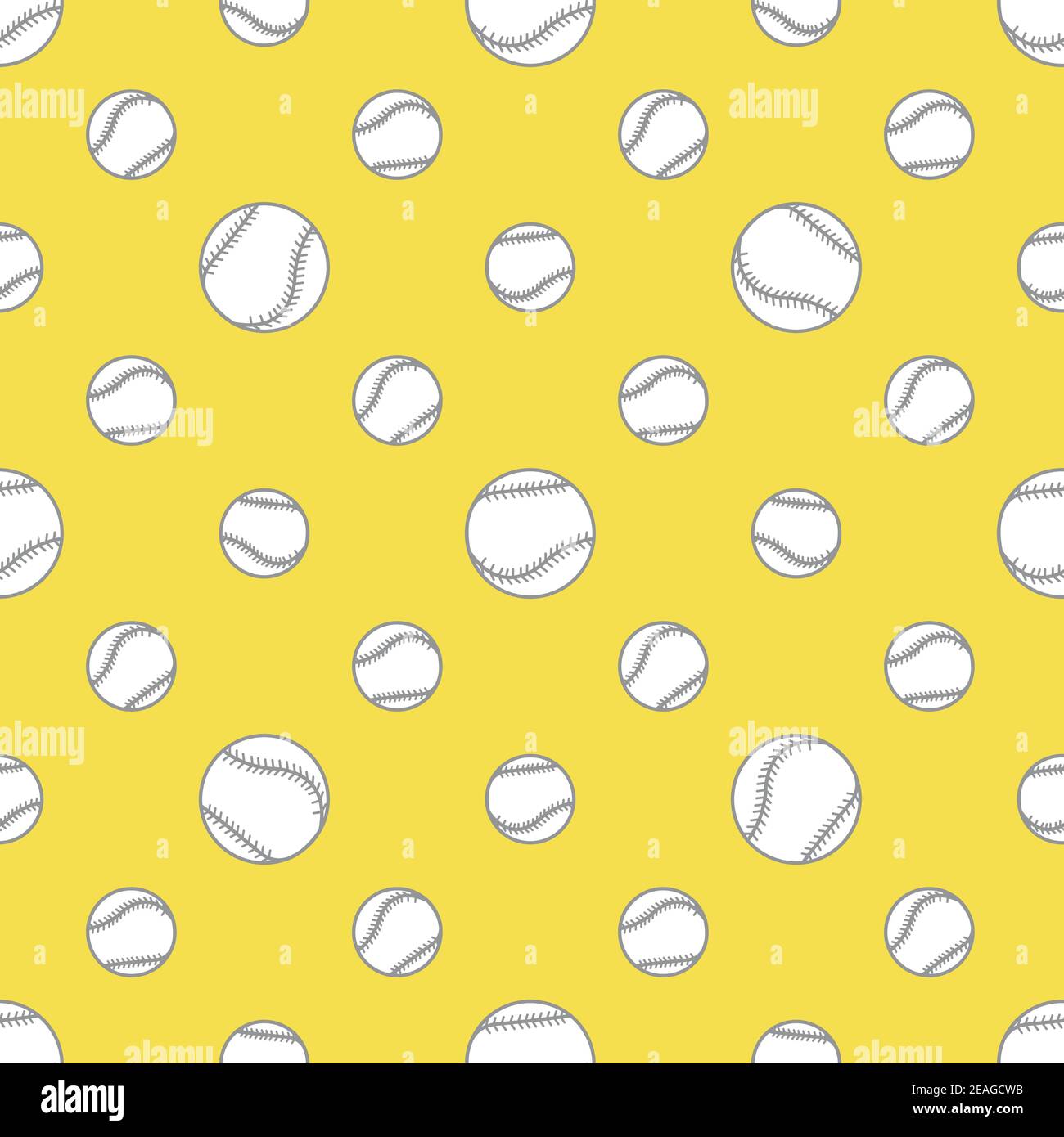 Vector seamless pattern with baseball balls. Sports background. Design ...