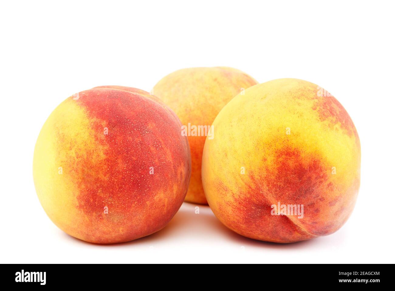 Fresh peach fruits isolated on white background Stock Photo - Alamy