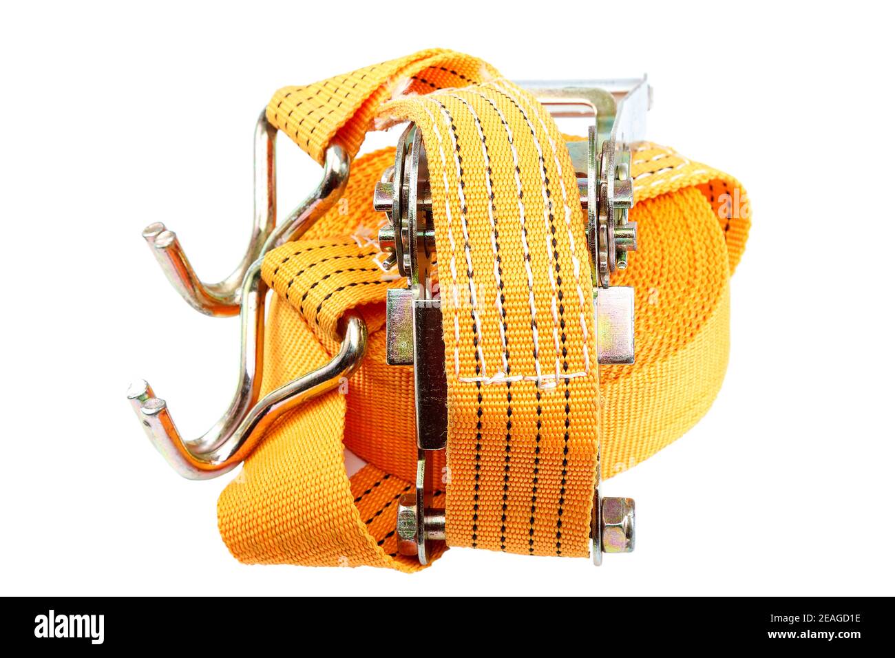 The mechanism for securing cargo ties is isolated on a white background ...