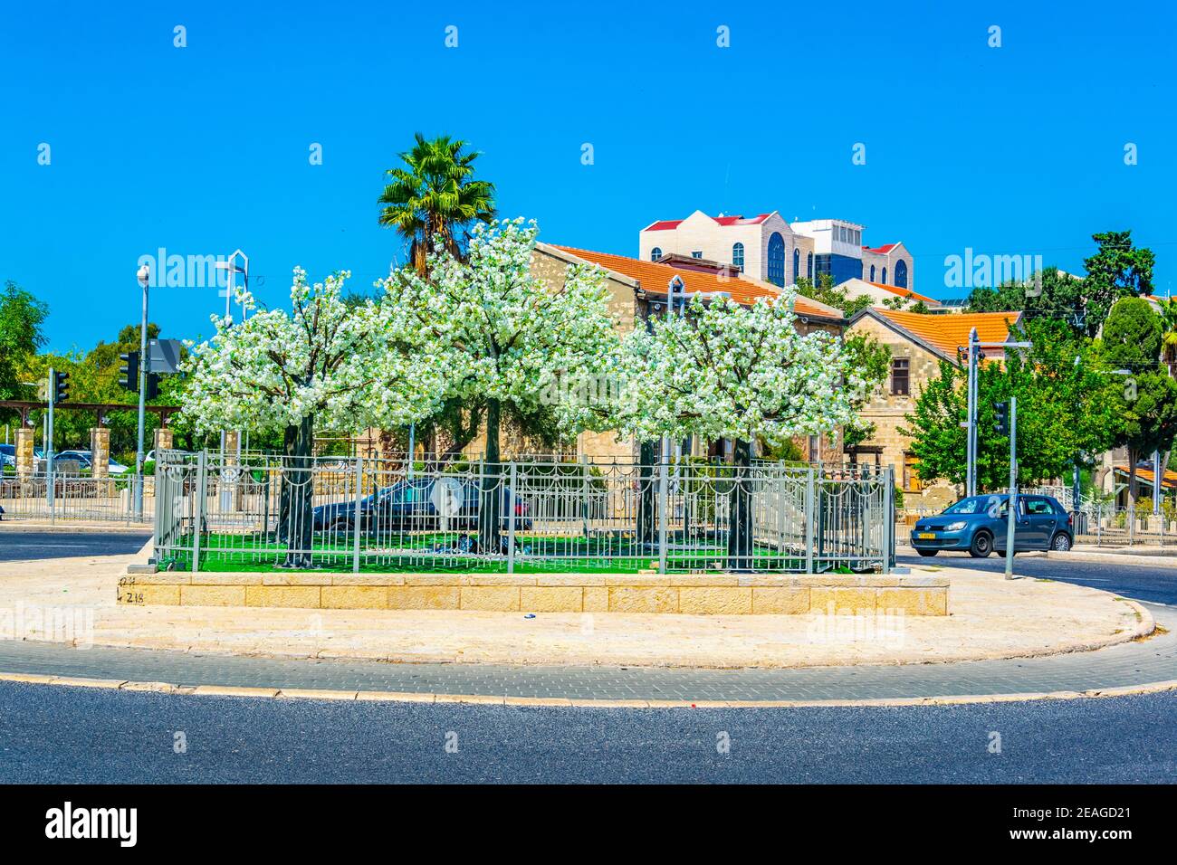 Traditional houses of the German colony in Haifa, Israel Stock Photo ...