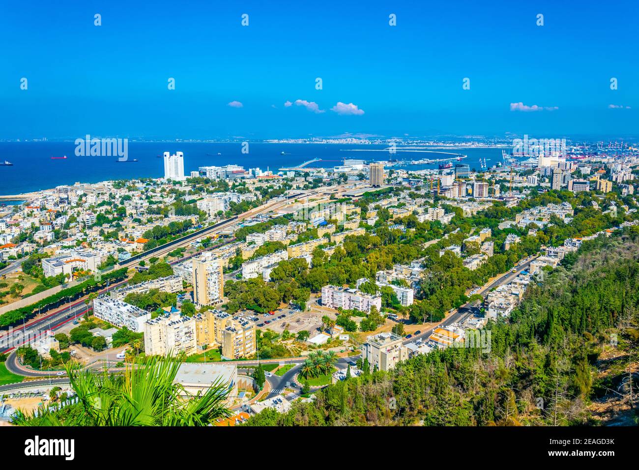 Aerial view of port of Haifa, Israel Stock Photo - Alamy