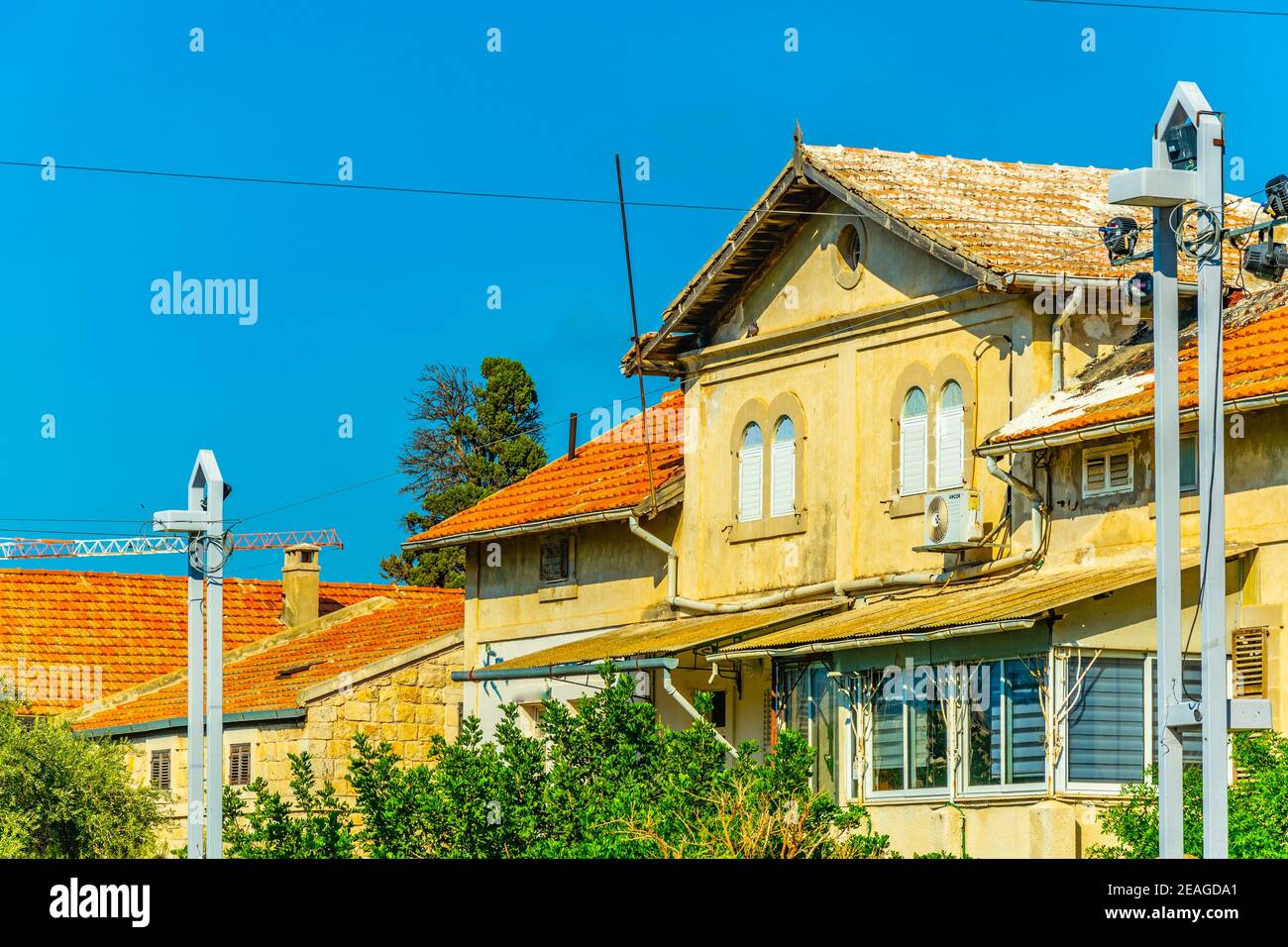 Traditional houses of the German colony in Haifa, Israel Stock Photo ...