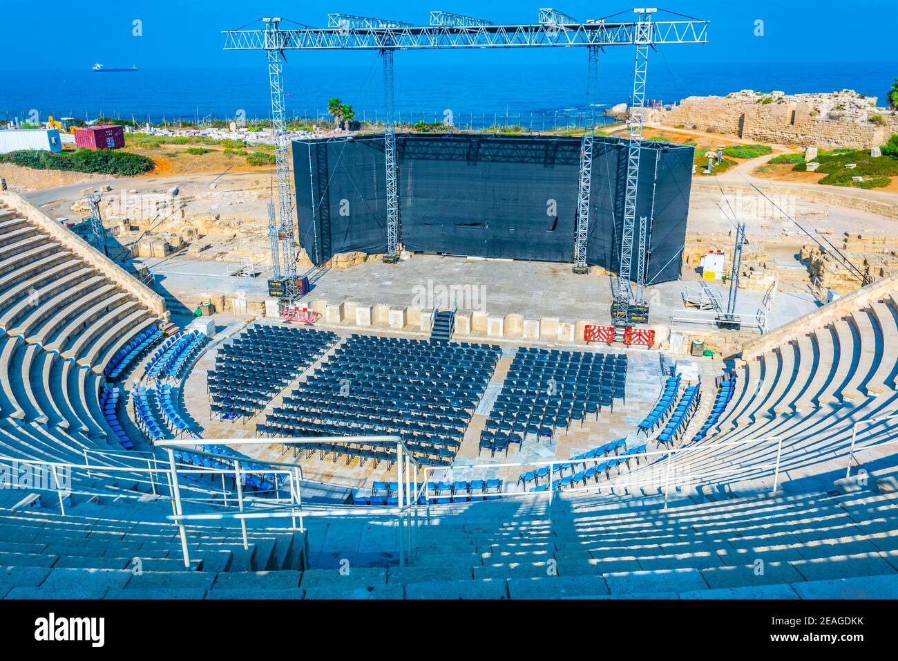 Roman theatre at Caesarea, Israel Stock Photo - Alamy