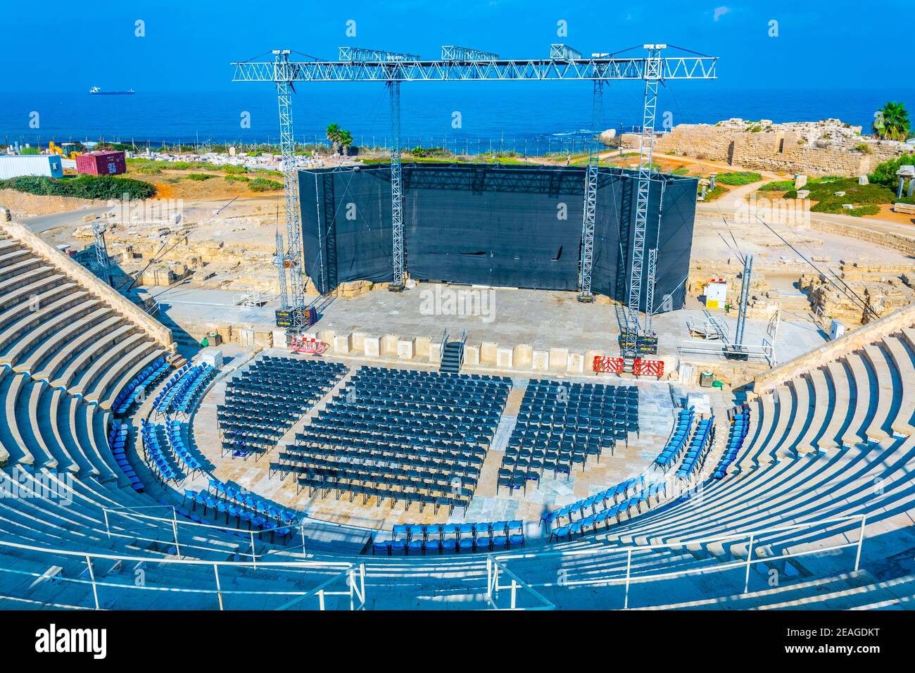Roman theater amphitheater caesarea caesarea hi-res stock photography ...