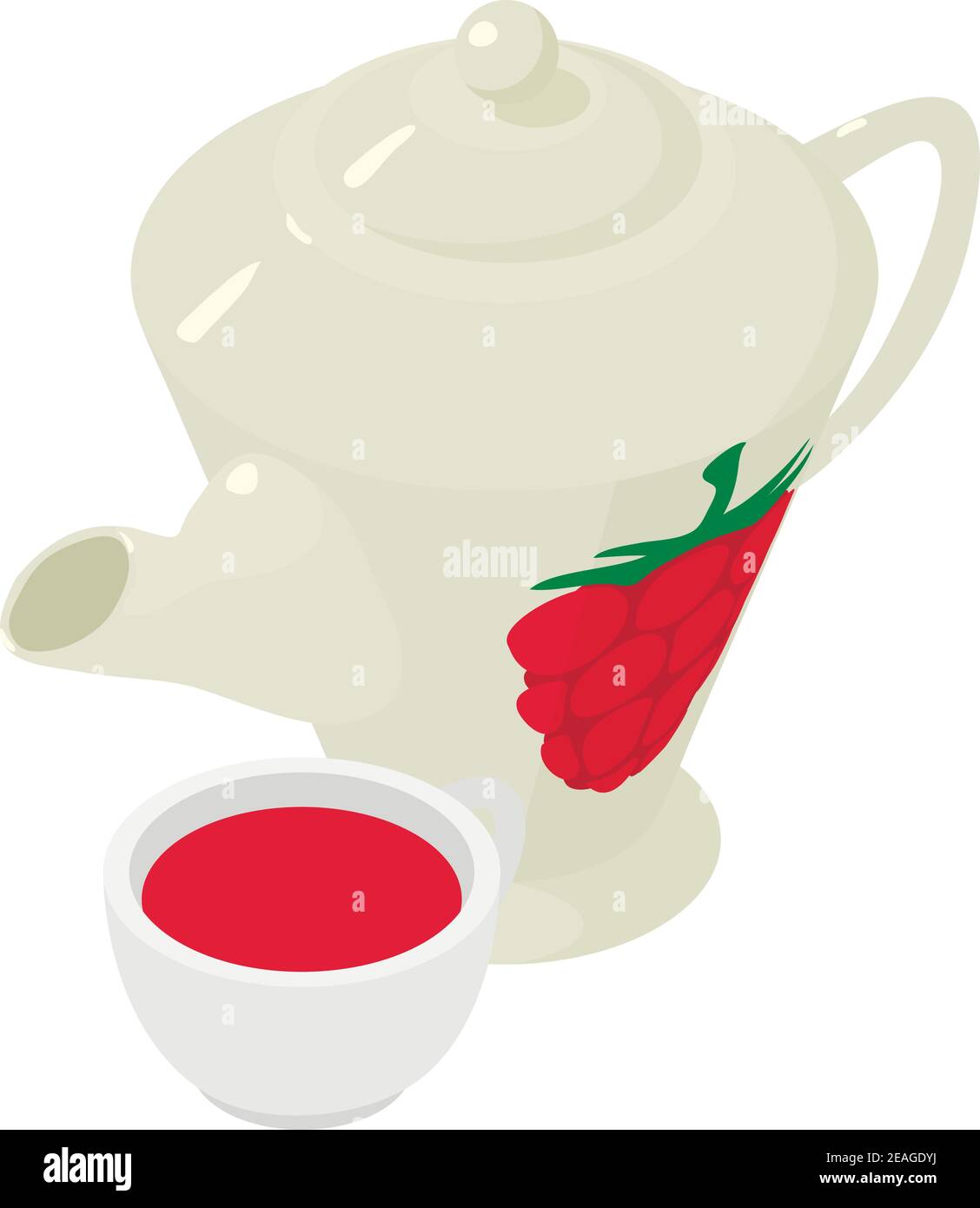 Raspberry tea icon. Isometric illustration of raspberry tea vector icon ...