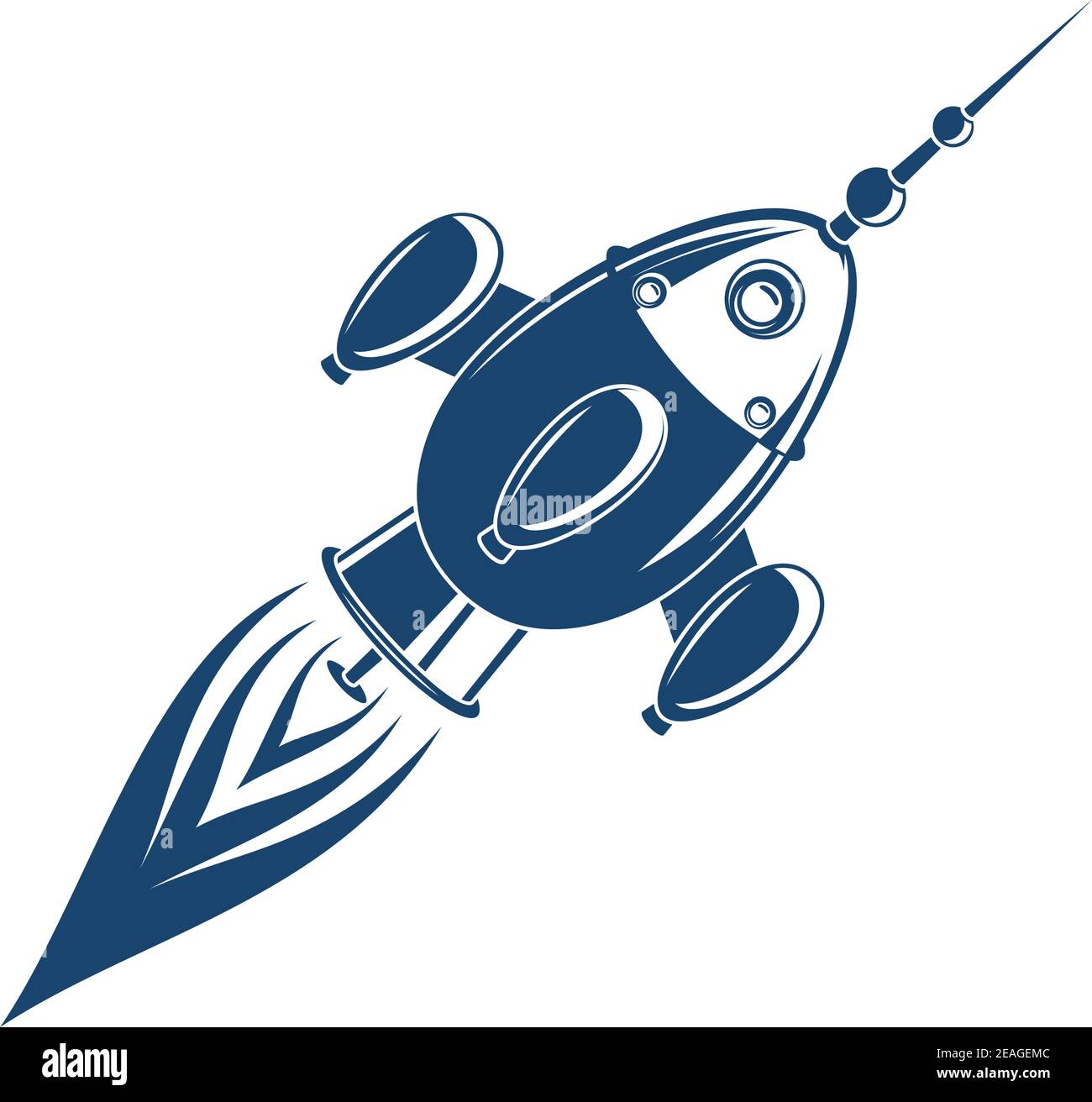 Vector stylized retro rocket ship hi-res stock photography and images ...