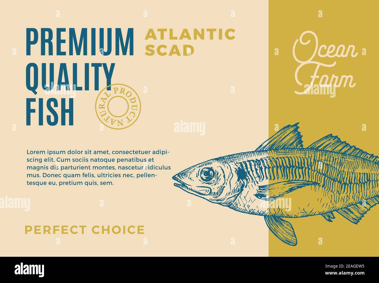 Premium Quality Atlantic Scad. Abstract Vector Food Packaging Design or ...