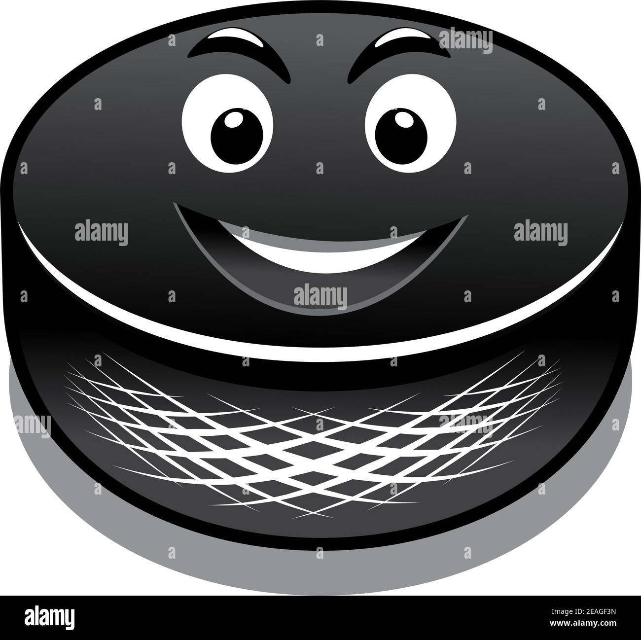 Cartoon hockey puck isolated on white for sports design Stock Vector ...