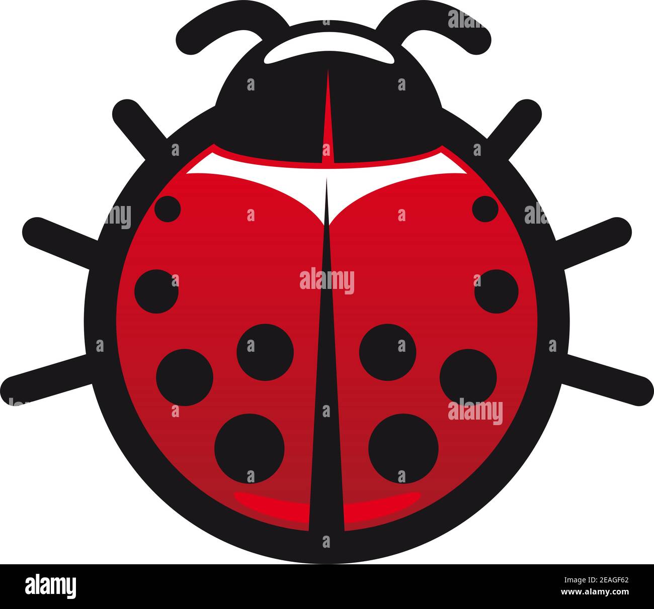 Cartoon Red And Black Spotted Ladybug Or Ladybird Icon With A Circular