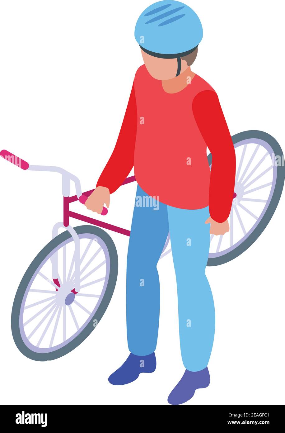 Park kid cycling icon. Isometric of park kid cycling vector icon for ...