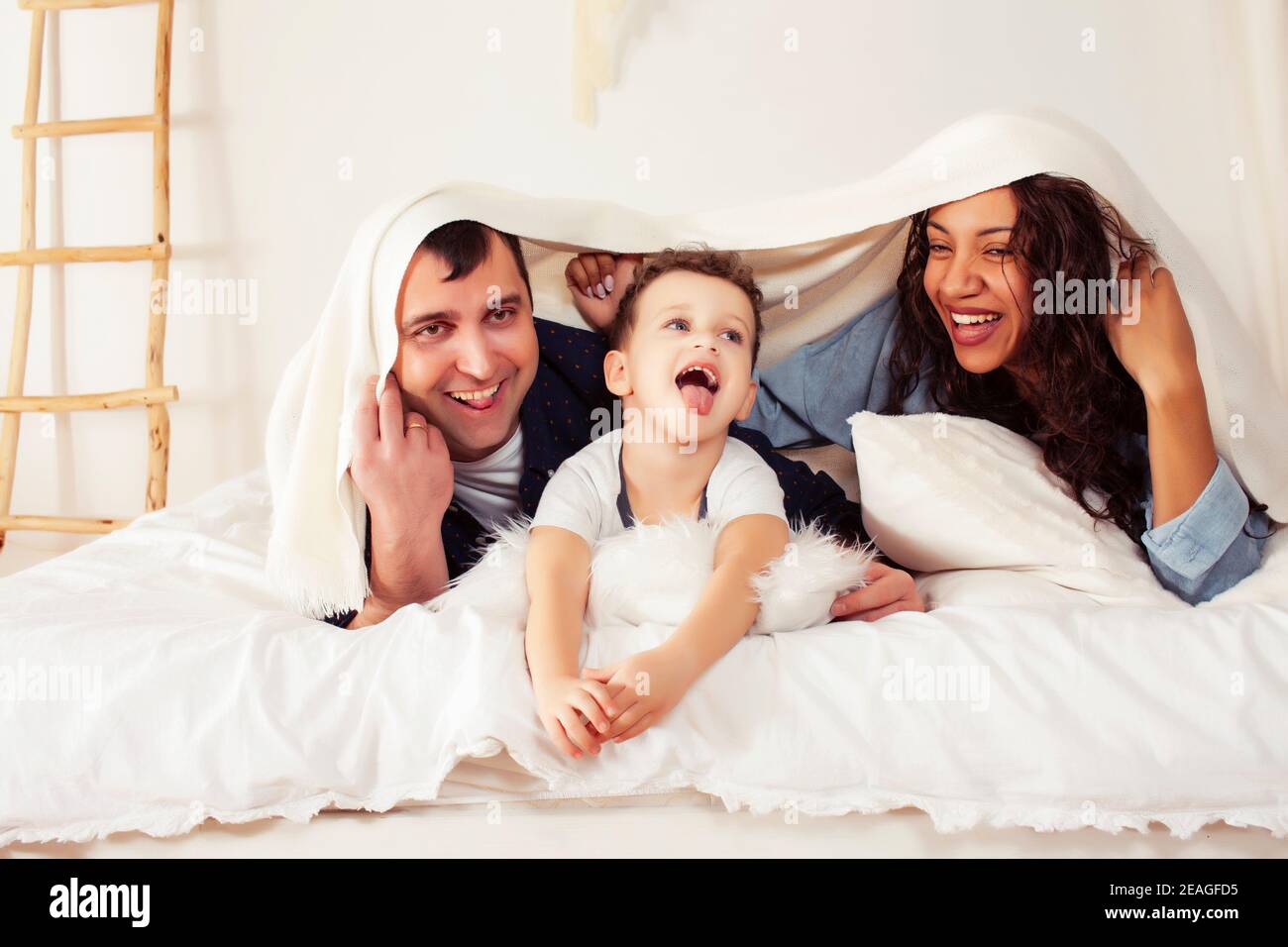 happy smiling family together at home, lifestyle people concept Stock ...