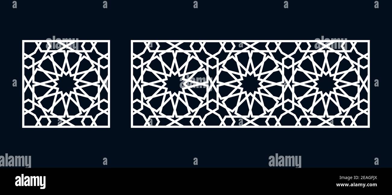 Set of templates of Islamic pattern for laser cutting or paper cut ...