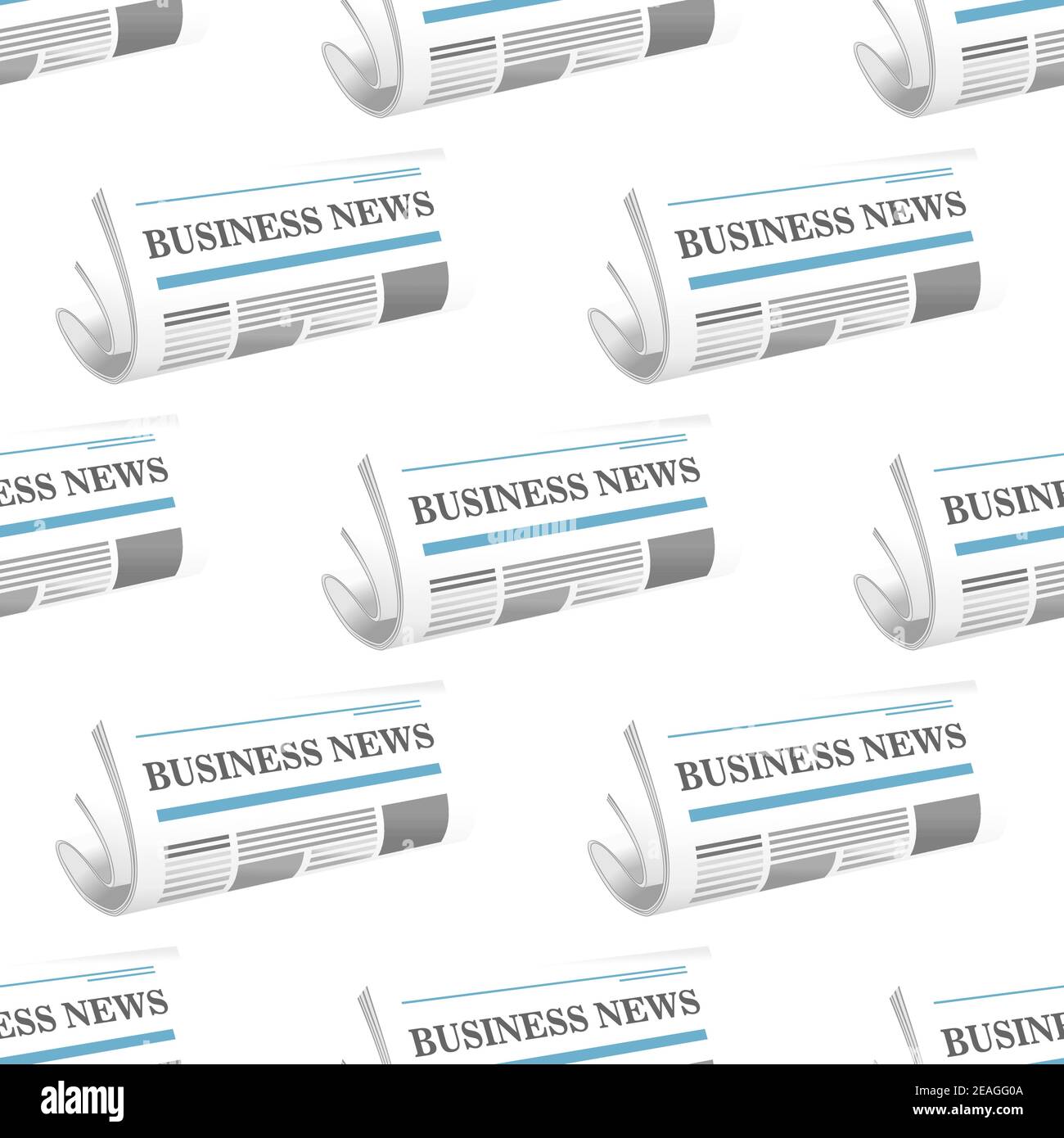Seamless pattern of folded Business News newspaper arranged as a repeat ...