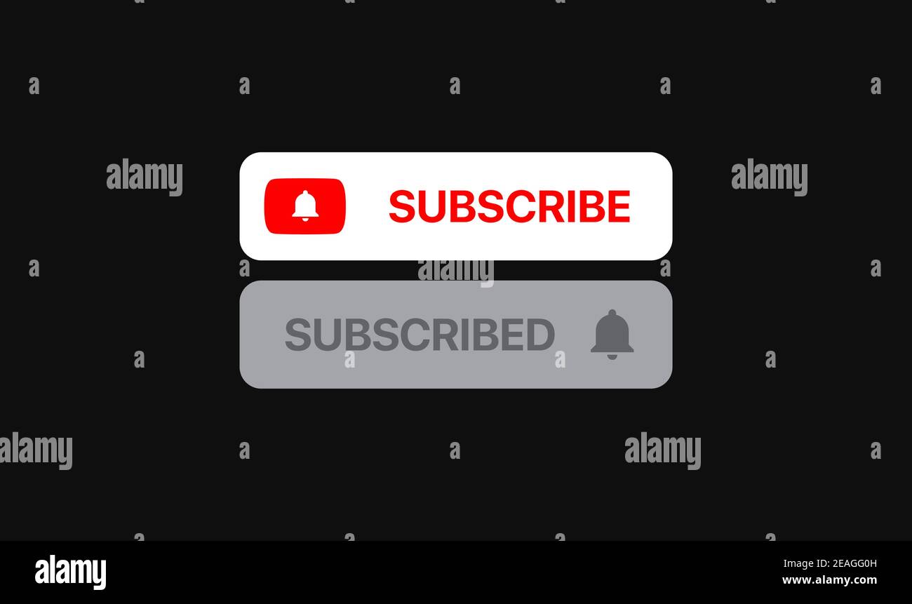 Subscribe social media element. subscribe and subscribed buttons ...