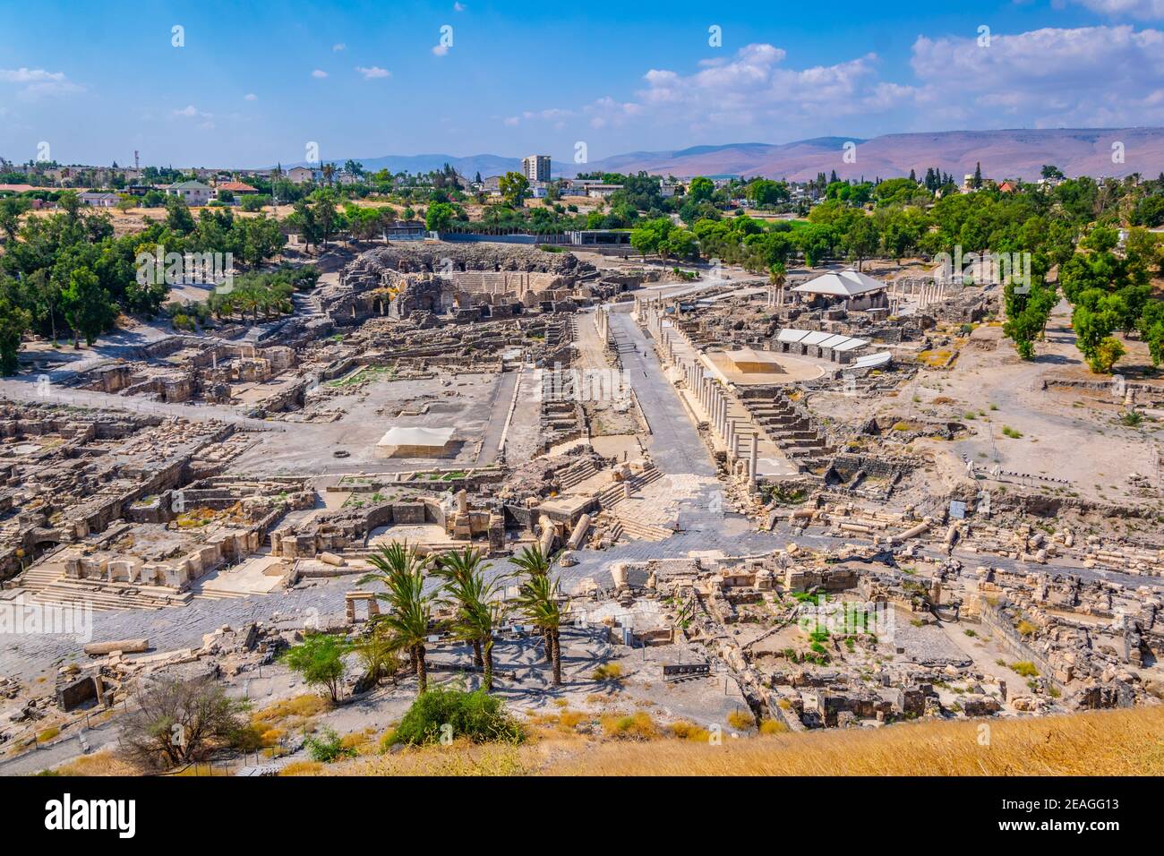 Aerial view of Beit Shean roman ruins in Israel Stock Photo - Alamy