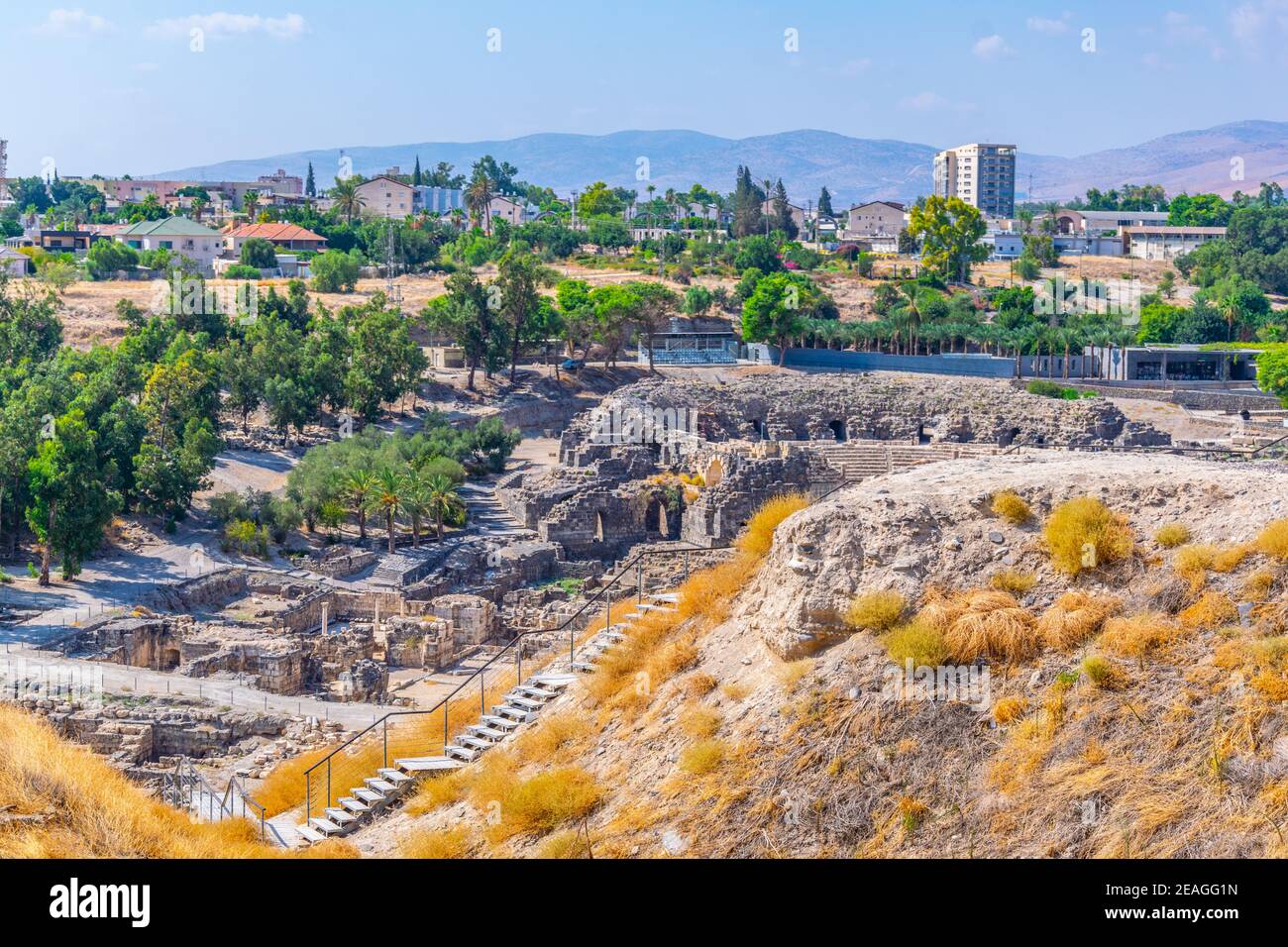 Aerial view of Beit Shean roman ruins in Israel Stock Photo - Alamy