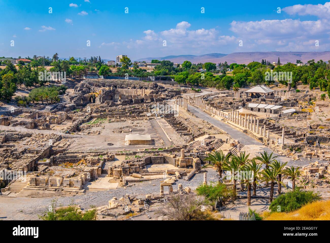 Aerial view of Beit Shean roman ruins in Israel Stock Photo - Alamy