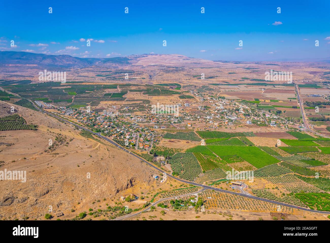 Aerial view of Migdal village from Mount Arbel in Israel Stock Photo ...