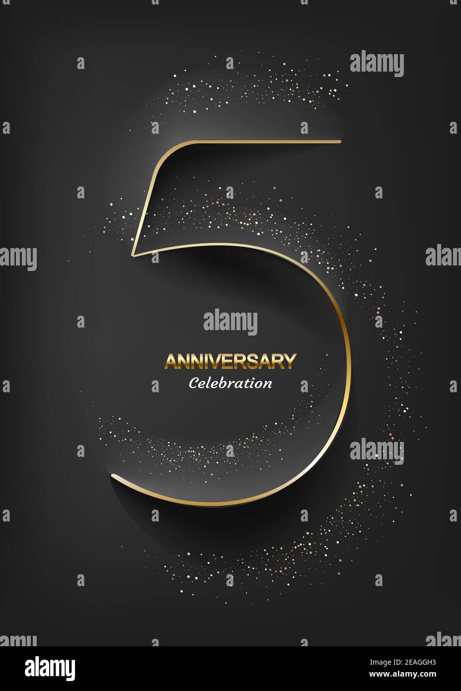 5 years golden anniversary logo celebration. vector Stock Vector Image ...