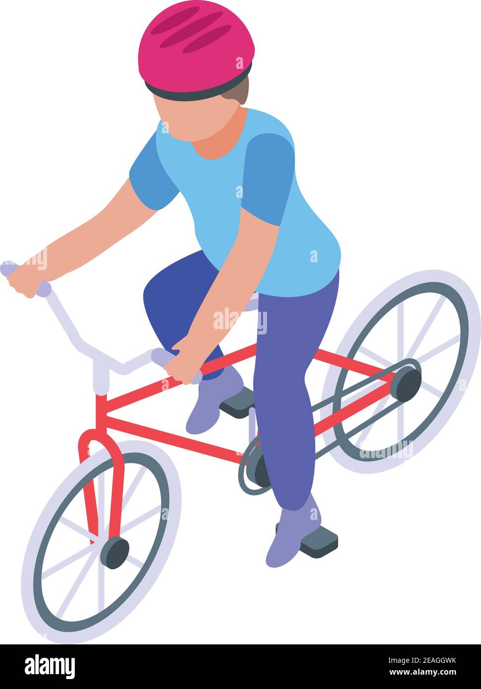 Funny kid cycling icon. Isometric of funny kid cycling vector icon for ...
