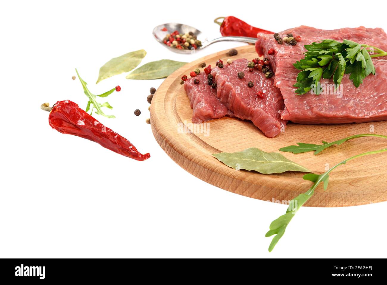 Meat fresh isolated on a white background Stock Photo - Alamy