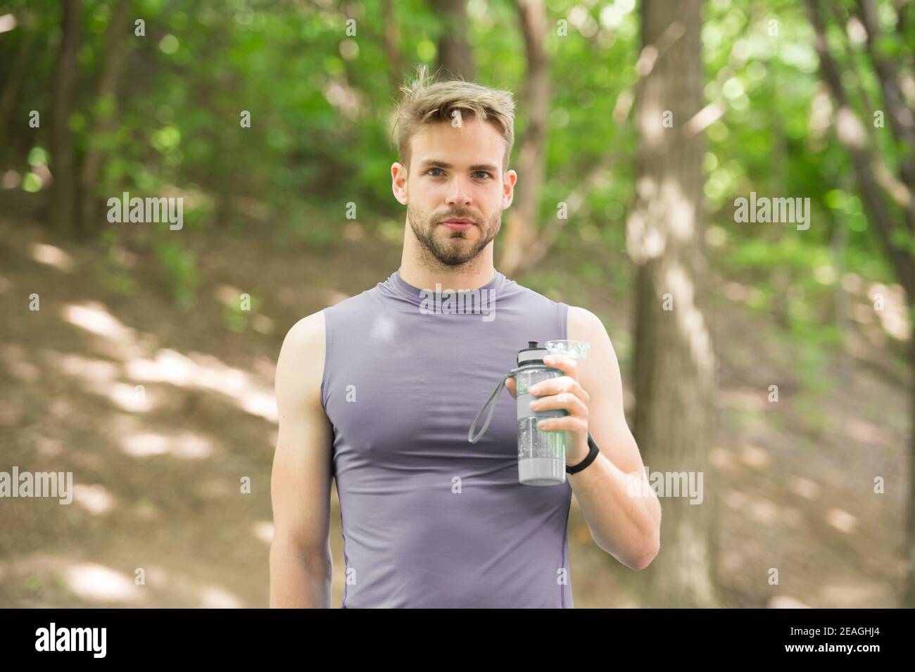 refreshment. refreshment after hart sport workout. man has refreshment ...