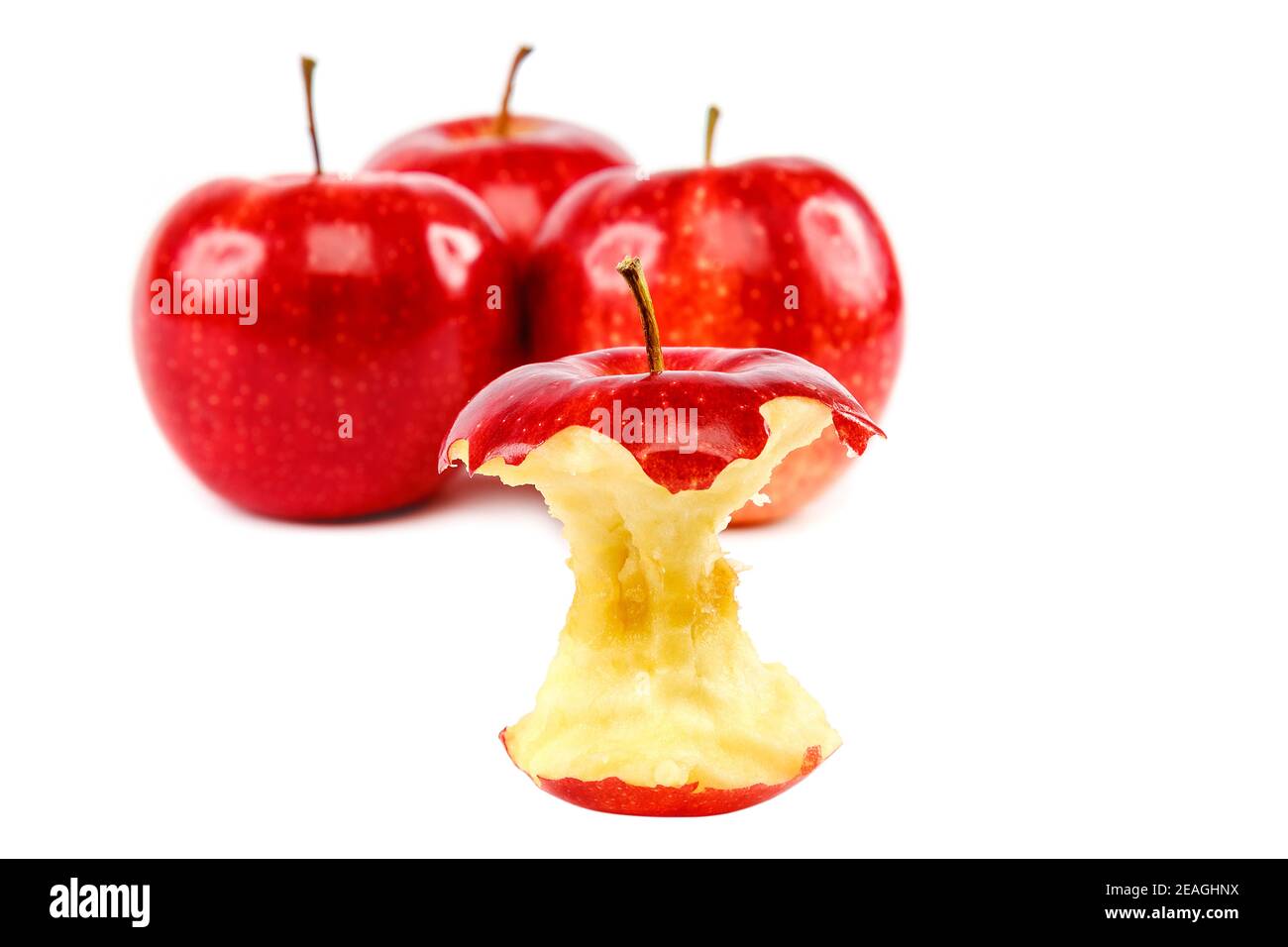 Bitten apple isolated on white background Stock Photo - Alamy