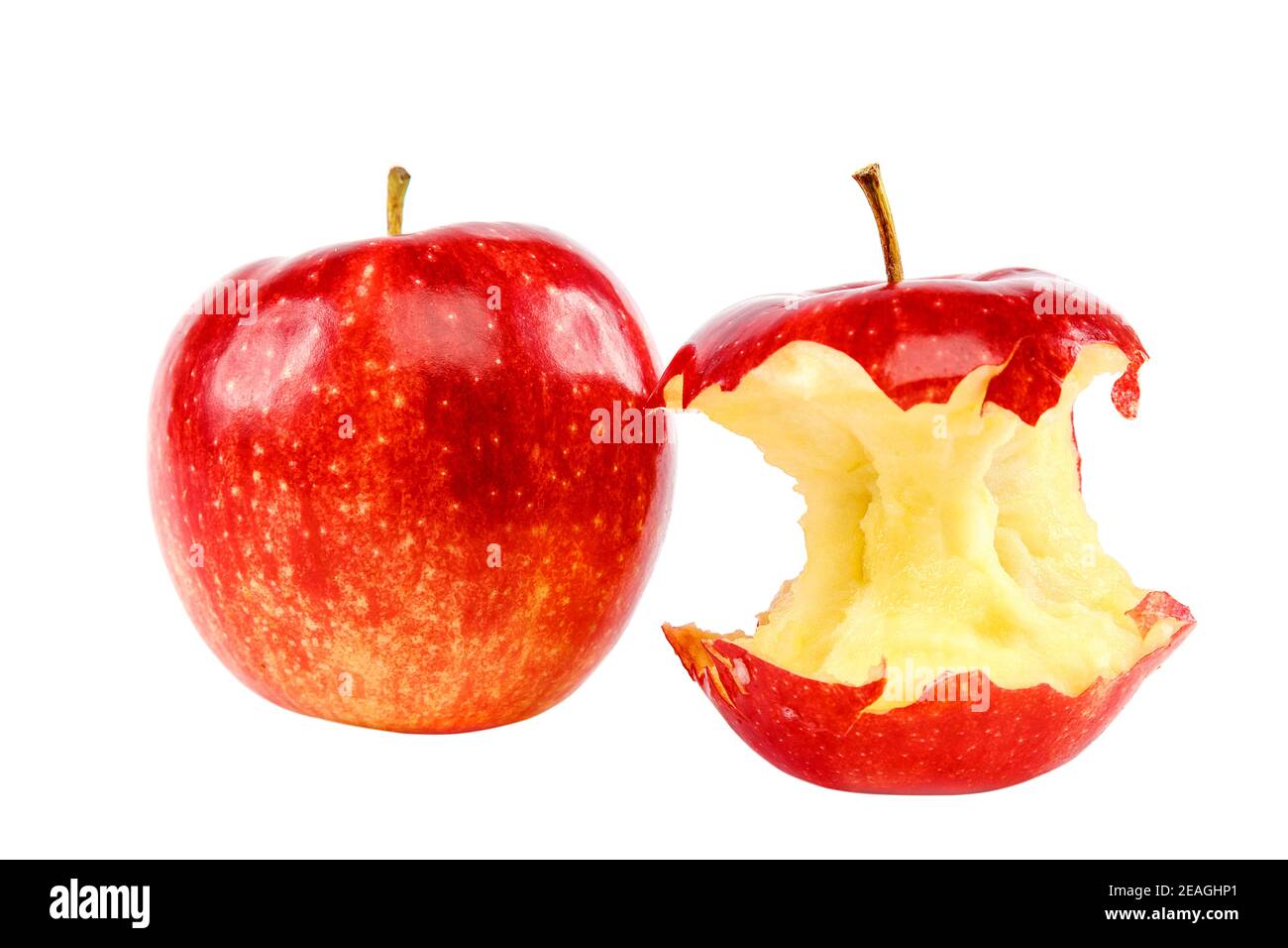 Bitten apple isolated on white background Stock Photo - Alamy