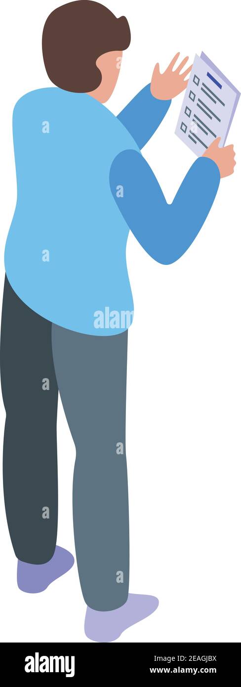 Reading school test icon. Isometric of reading school test vector icon ...
